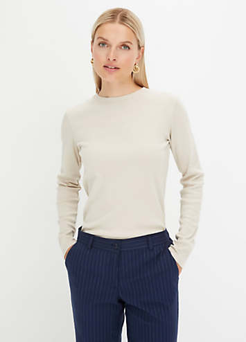 bonprix Pure Cotton Rib Top | Kaleidoscope