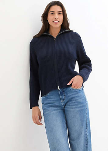 bonprix Zip Through Cardigan | Kaleidoscope