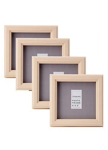 iFrame Light Wood Finish Set of 4 5 x 5 Inch Photo frames | Kaleidoscope