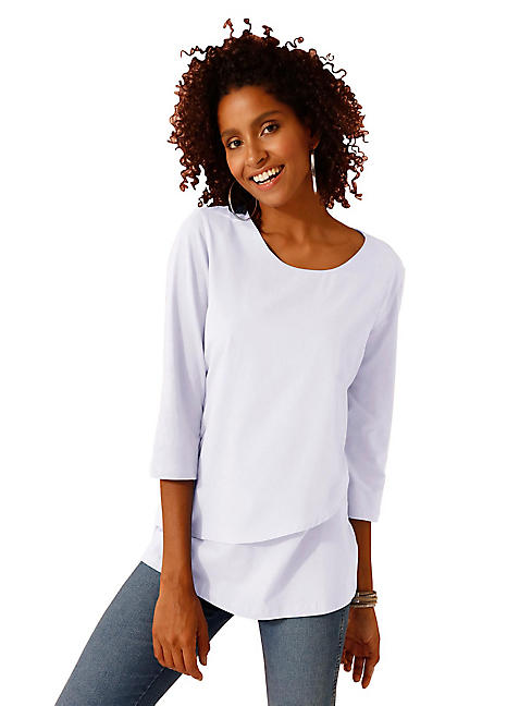 Creation L Double Layered Hem Top | Kaleidoscope