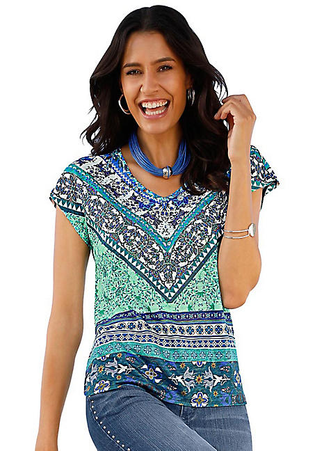 Creation L Short Sleeve Multi-Print T-Shirt | Kaleidoscope