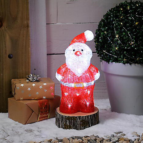 Festive 34cm Indoor Outdoor Light Up LED Santa Kaleidoscope