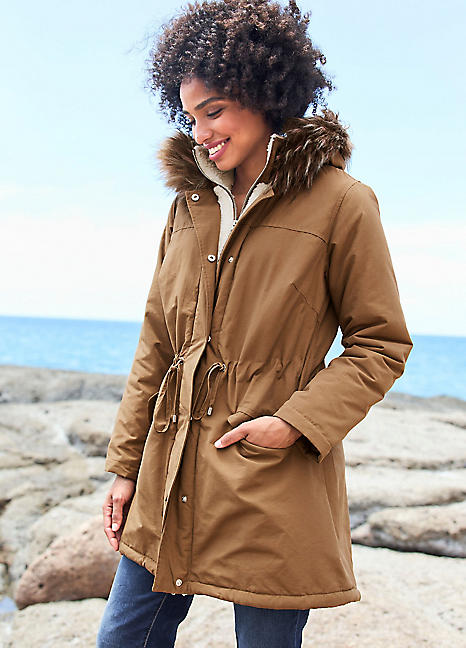 Heine Faux Fur Collar Outdoor Jacket