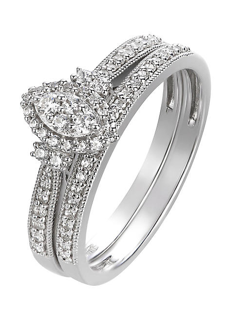 9ct wedding ring set store