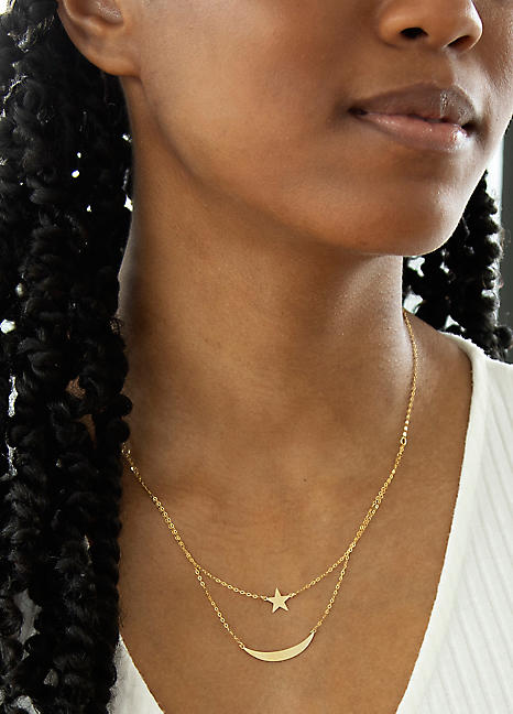 Gold layered necklace for women store