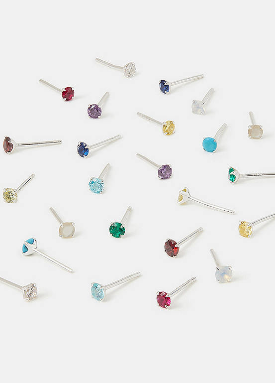 Accessorize Sterling Silver Birthstone Stud Earrings | Kaleidoscope