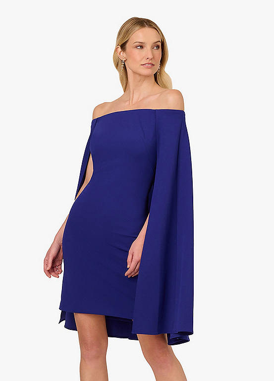 Adrianna Papell Off-Shoulder Cape Dress | Kaleidoscope