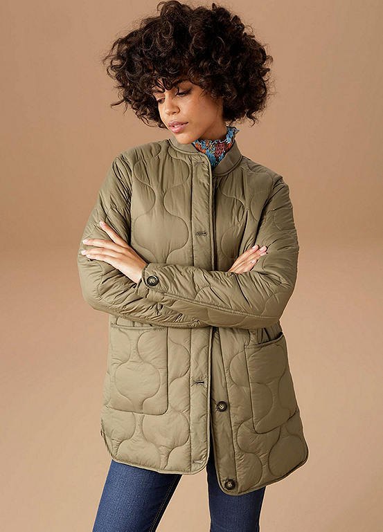 Aniston Casual Quilted Long Jacket | Kaleidoscope