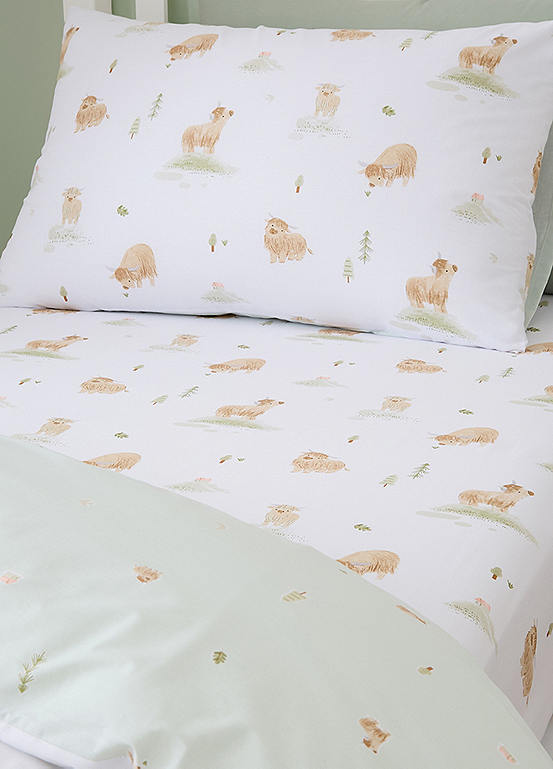 Bianca Kids Mini Moo Cow 100% Cotton Fitted Sheet | Kaleidoscope