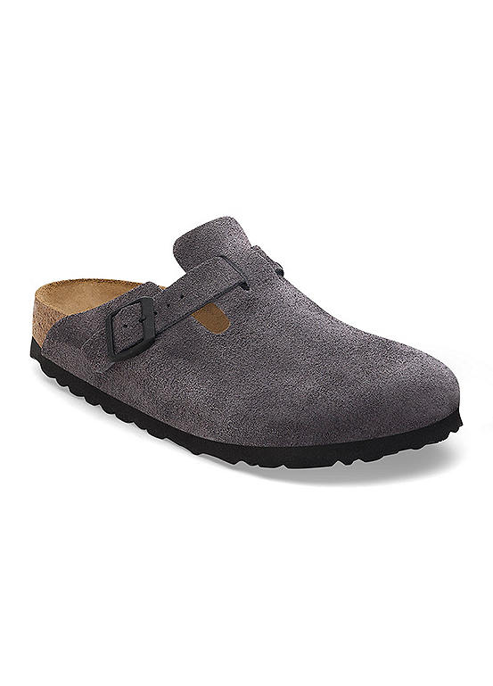 Birkenstock Women’s Boston Velvet Grey Shoes | Kaleidoscope