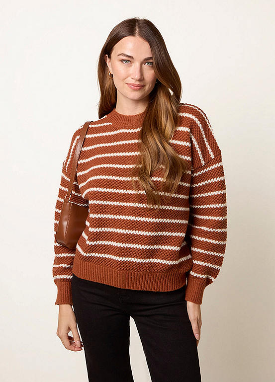 Blue Vanilla Textured Stripe Jumper | Kaleidoscope