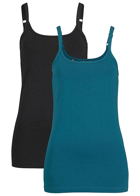 bonprix Pack of 2 Longline Camis | Kaleidoscope