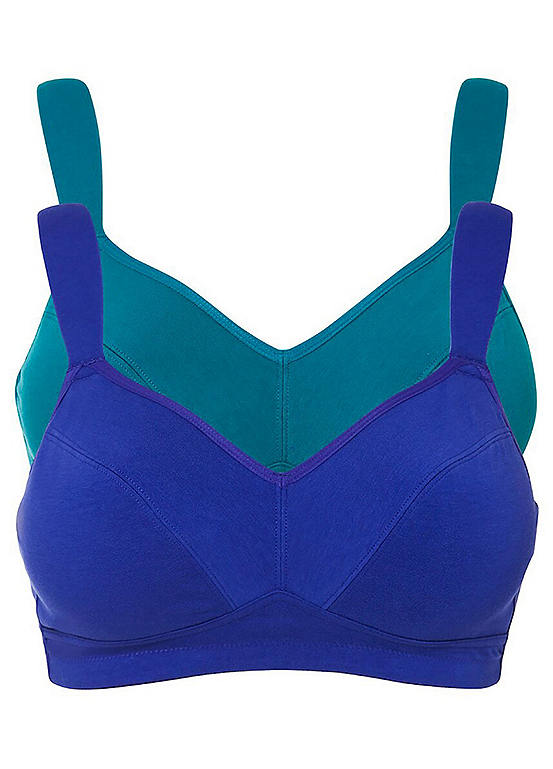 bonprix Pack of 2 Organic Cotton Non-Wired Bras | Kaleidoscope