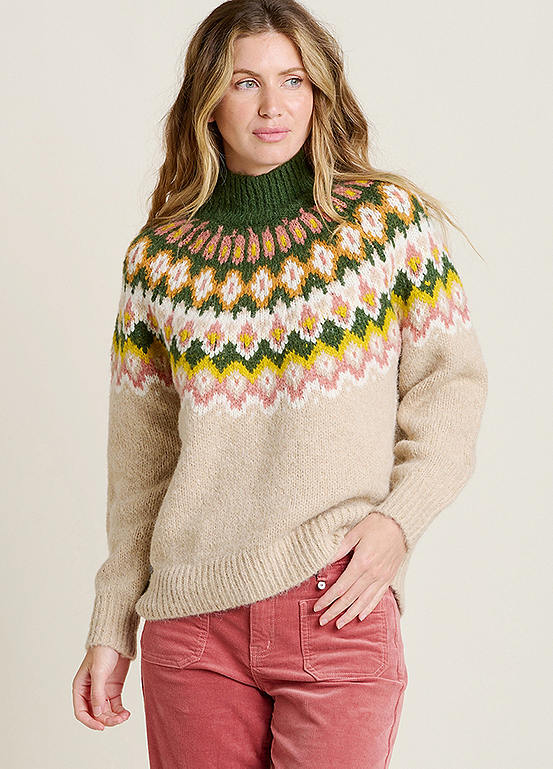 Brakeburn Oat Chunky Knitted Fairisle Jumper | Kaleidoscope