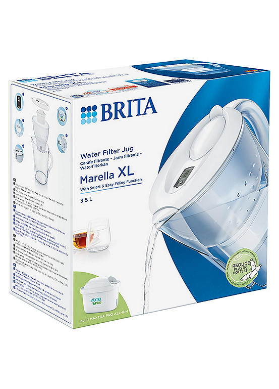 BRITA Marella XL Water Filter Jug White (3.5L) incl. 1x MAXTRA PRO All-in-1 Cartridge | Kaleidoscope