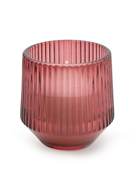 Candlelight Pomegranate & Cassis Scent 8cm Ridged Glass Candle ...