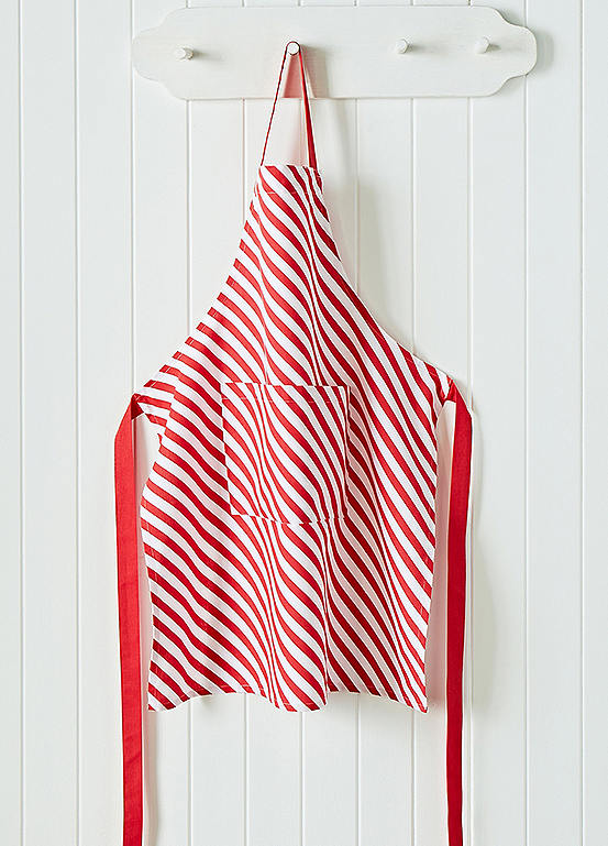 Catherine Lansfield Christmas Candy Cane 100% Cotton Apron | Kaleidoscope