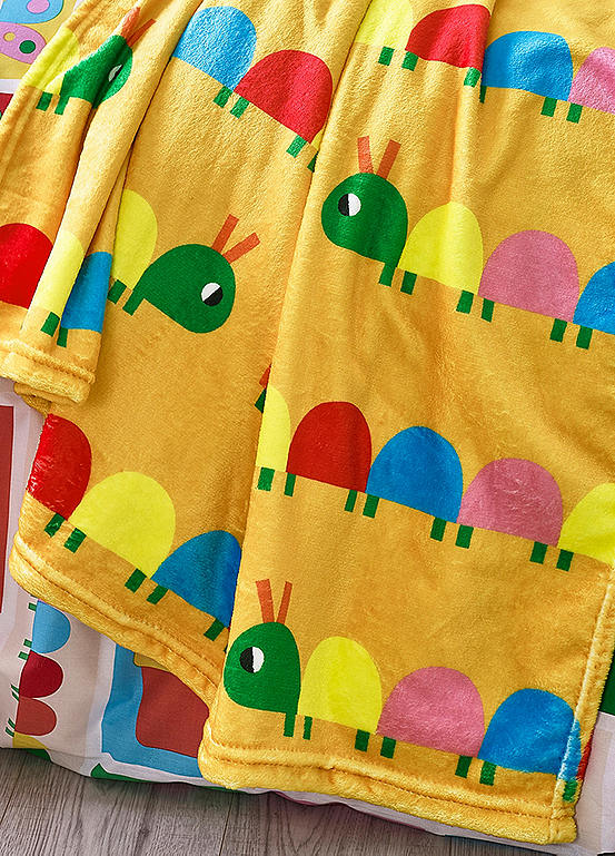Catherine Lansfield Kids Curious Caterpillar Fleece Throw | Kaleidoscope
