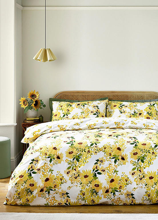 Catherine Lansfield Sunflowers Reversible Duvet Cover Set | Kaleidoscope