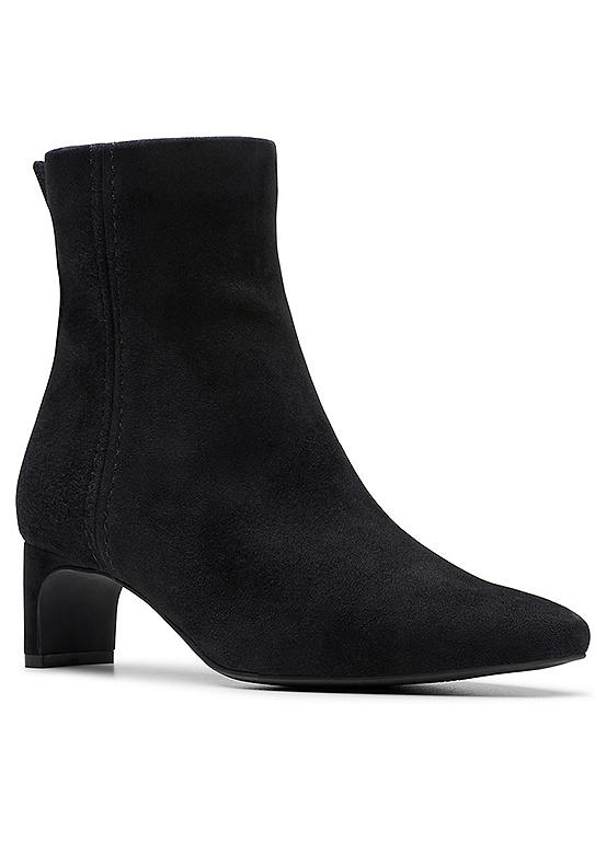 Clarks Edina Up Black Suede Boots | Kaleidoscope