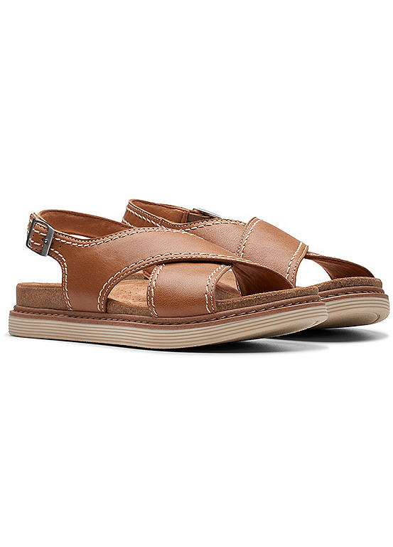 Clarks Tan Leather Arwell Sling Sandals | Kaleidoscope