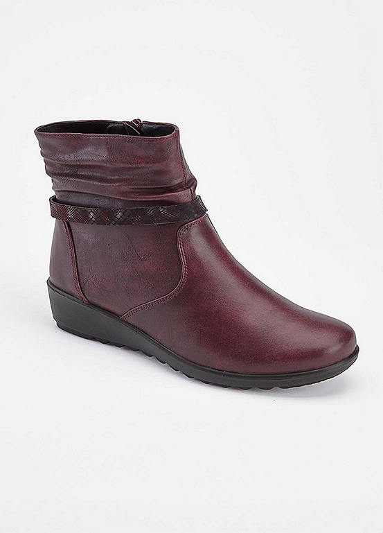 Cotton Traders Damson Flexisole Snake Trim Boots | Kaleidoscope