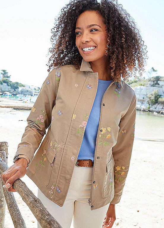 Cotton Traders Embroidered Cargo Jacket | Kaleidoscope