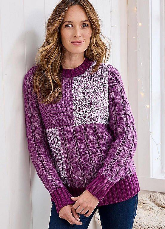 Cotton Traders Patchwork Jumper | Kaleidoscope