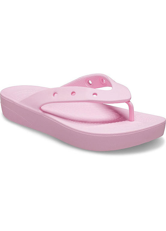 Crocs Pink Classic Platform Flip Flops | Kaleidoscope