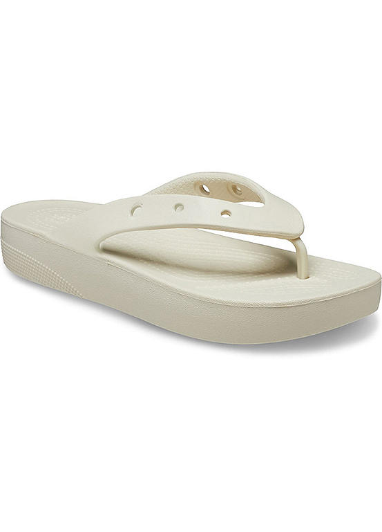 Crocs White Classic Platform Flip Flops | Kaleidoscope