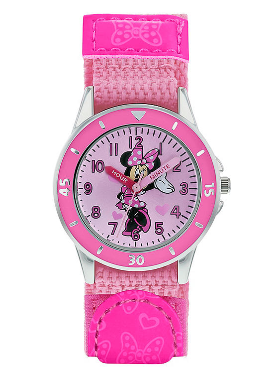 Disney Minnie Mouse Pink PU/Webbing Strap Watch | Kaleidoscope