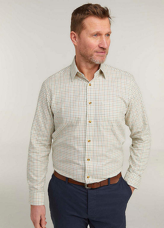 Double Two Green Tattersall Check Warm Handle Shirt | Kaleidoscope