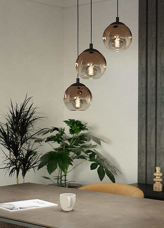 EGLO Ariscani 1 Copper Ombre Effect Glass 3 Light Pendant | Kaleidoscope