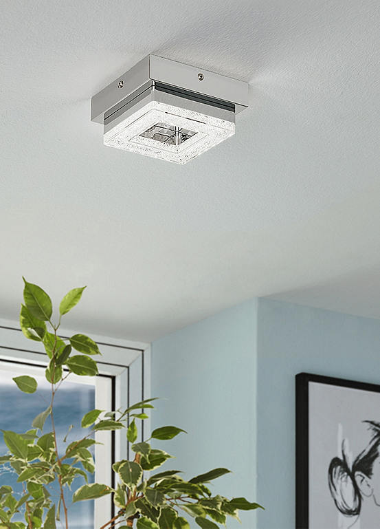 EGLO Fradelo LED Chrome And Crystal Effect Ceiling Light | Kaleidoscope