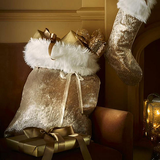 Festive Gold Glitter Sack | Kaleidoscope