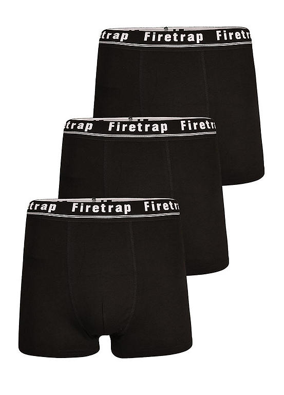Firetrap Pack of 3 Cotton Stretch Boxers with Logo Waistband | Kaleidoscope
