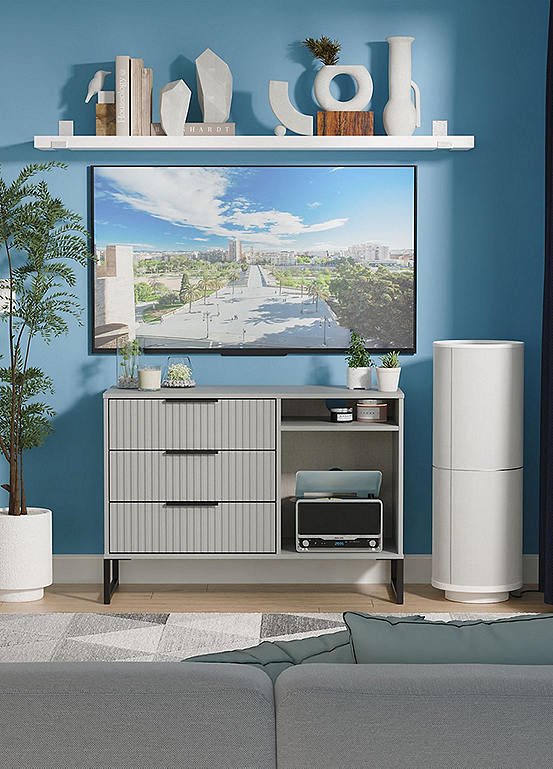 Fluted 3 Drawer TV Unit | Kaleidoscope