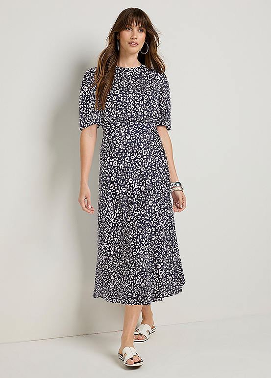 Freemans Navy Leopard Dress | Kaleidoscope
