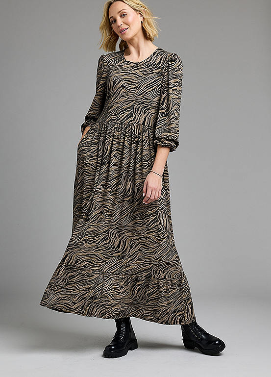 Freemans Zebra Print Tiered Maxi Dress | Kaleidoscope