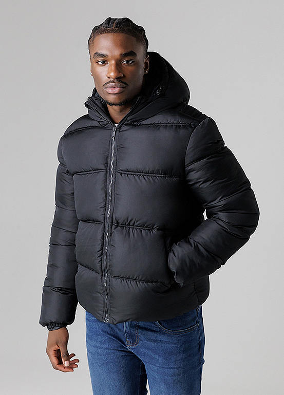 French Connection Hooded Puffer Jacket with High Neck | Kaleidoscope