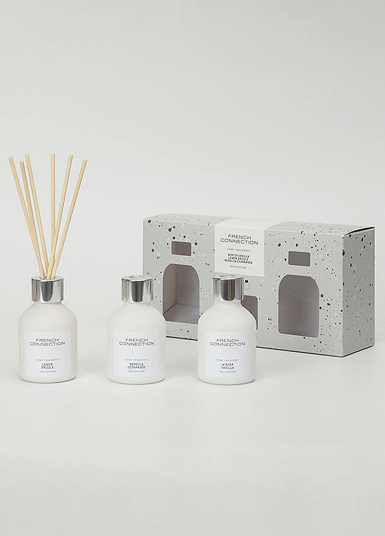 French Connection White Collection 3 Piece Gift Set: Diffuser 3 x 50ml ...