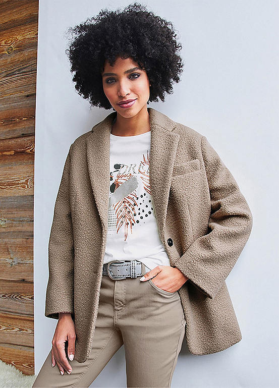 Heine Buttoned Boucle Jacket | Kaleidoscope