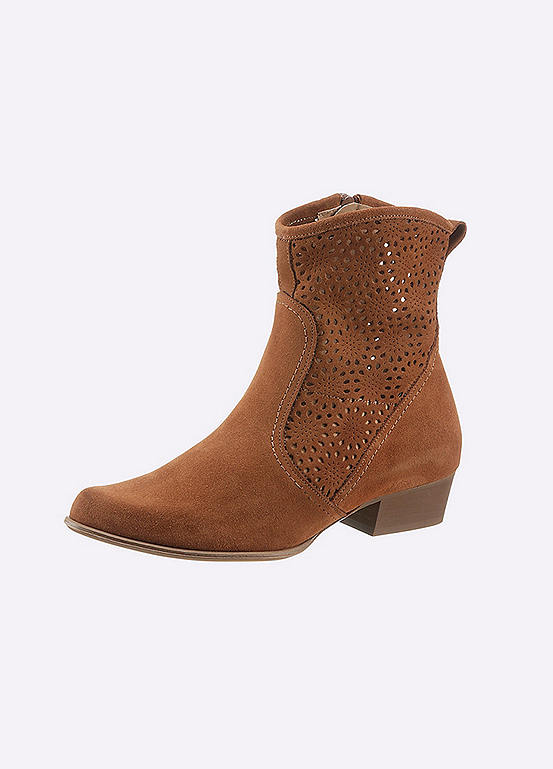 Heine Leather Cut Out Pattern Ankle Boots | Kaleidoscope