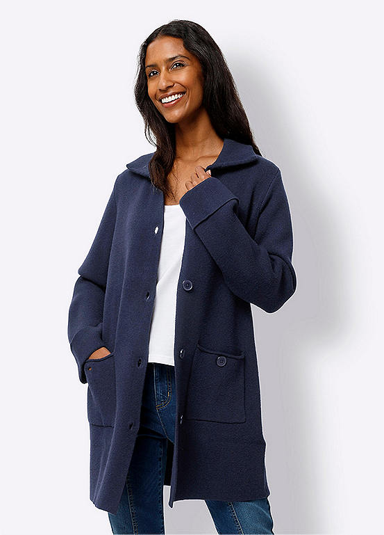 Heine Longline Button Front Cardigan | Kaleidoscope