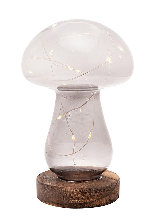 Hestia LED Grey Glass Mushroom Table Light | Kaleidoscope