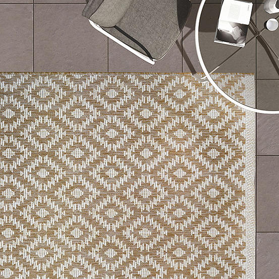 Indoor & Outdoor Diamond Natural Rug | Kaleidoscope