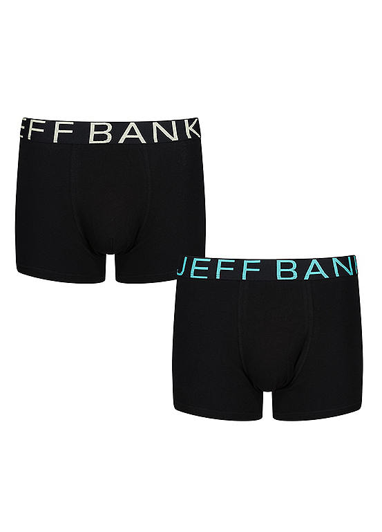 Jeff Banks Pack of 2 Men’s Low Rise Classic Trunks with Teal & Yellow ...