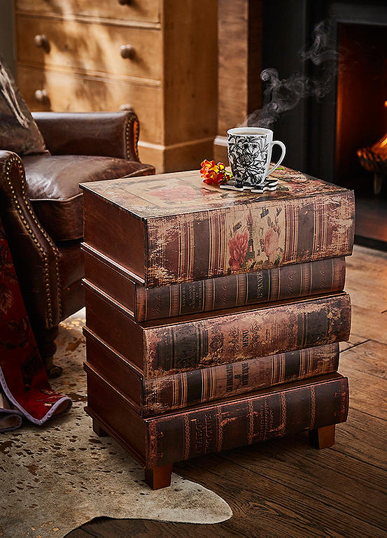 Joe Browns Antique Stacked Books Side Cabinet Table | Kaleidoscope