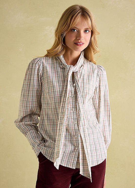 Joules Everly Tie Neck Blouse | Kaleidoscope