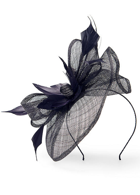 Kaleidoscope Navy Flower Loop & Feather Fascinator | Kaleidoscope